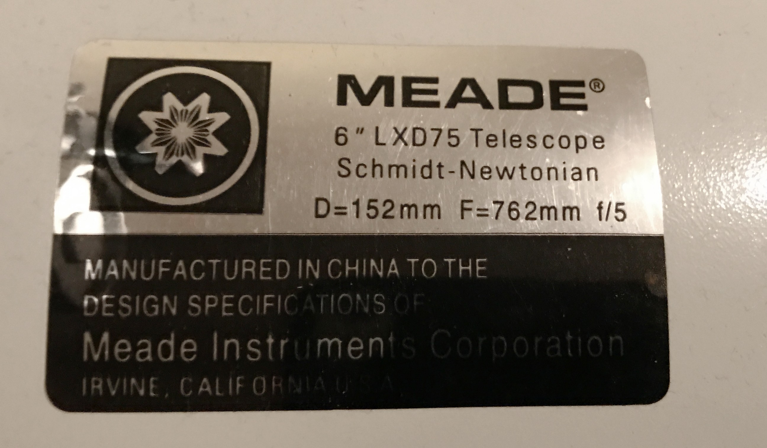 Meade LXD75 6" F5 Schmidt-Newtonian OTA | Astromart
